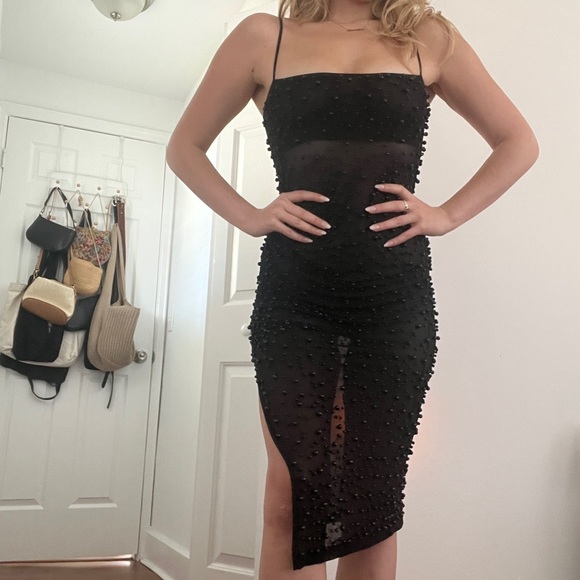 Dresses | Kiki Riki Sheer Beaded Dress | Poshmark